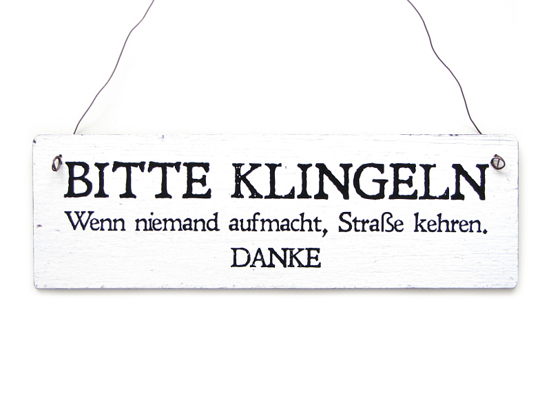 Holzschild Dekoschild bitte klingeln